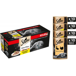 Sheba Mini Filets in Saus met kip multipack natvoer kat (85g)