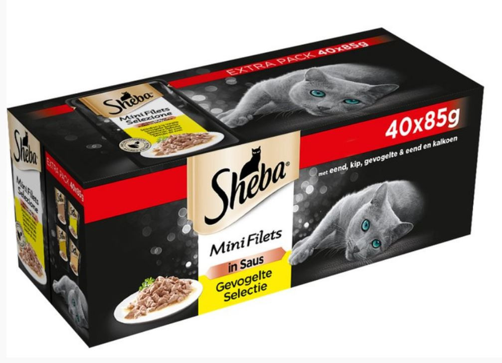 Sheba Mini Filets in Saus met kip multipack natvoer kat (85g)