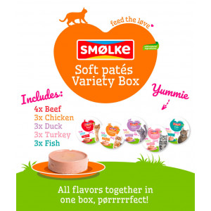 Smølke Soft Paté Variety Box combipack kattenvoer |Goedkoper bij